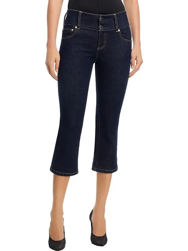 Alice + Olivia Kai Low Rise Capri Jeans - Dark Rinse