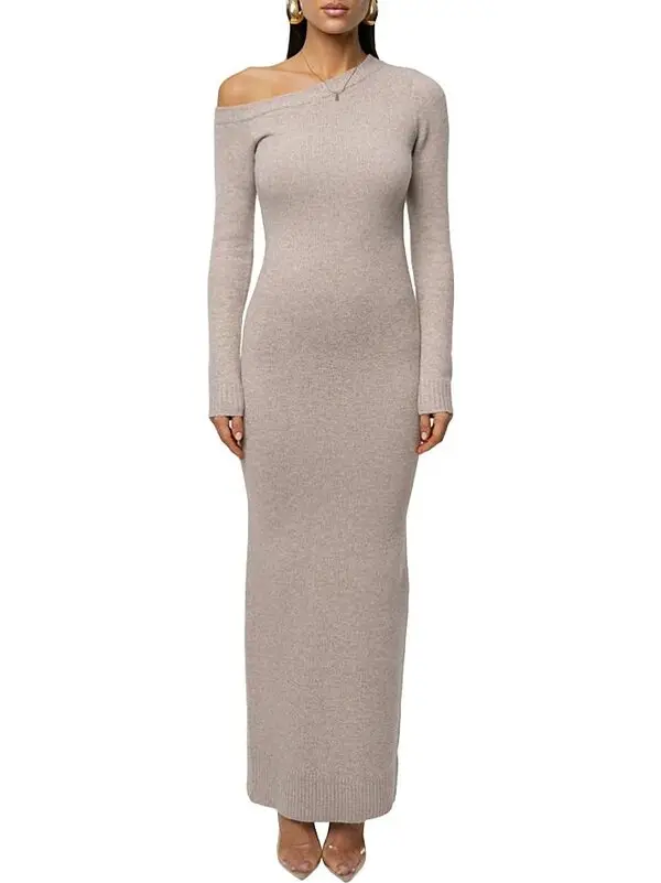 JLUXLABEL Fireside Knit Maxi Dress - Beige