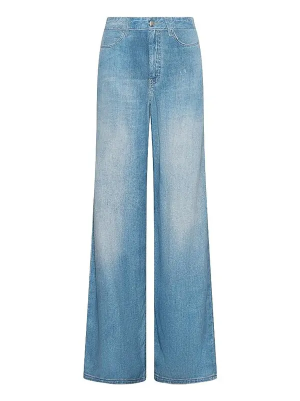 Marella Wide Leg Denim Jeans - Delave Blue