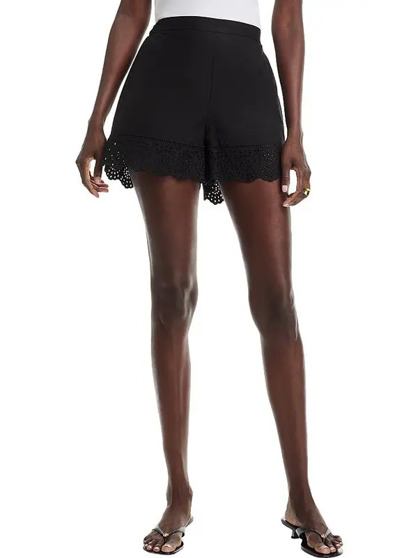 BY MALENE BIRGER Eyelet Hem Shorts - Black
