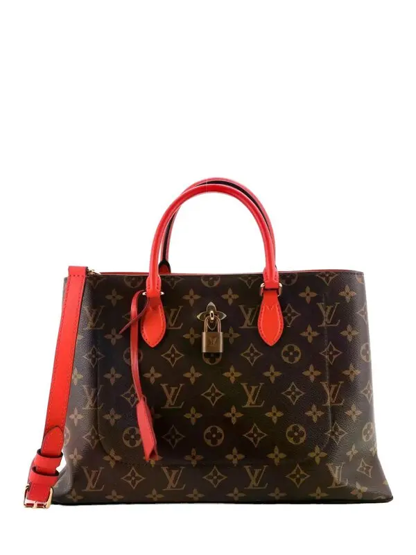 LOUIS VUITTON Flower Monogram Canvas Tote Bag - Brown
