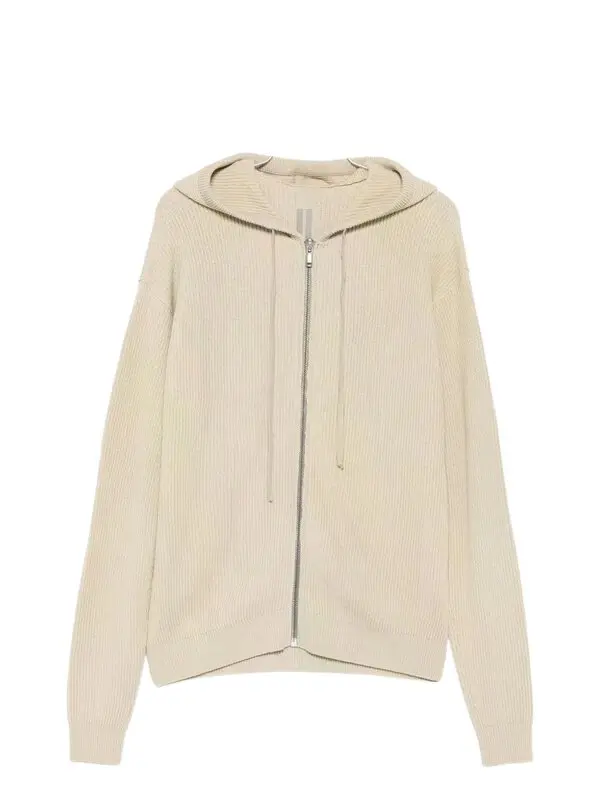 Rick Owens Zip-up Knitted Hoodie - Neutrals