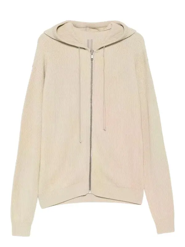 Rick Owens Zip-up Knitted Hoodie - Neutrals