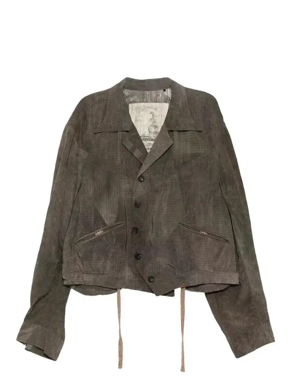 ZIGGY CHEN Pinstripe Jacket - Brown