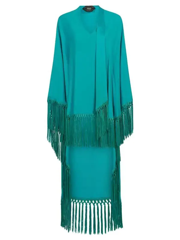 TALLER MARMO Cecil Kaftan Fringe Dress - Blue