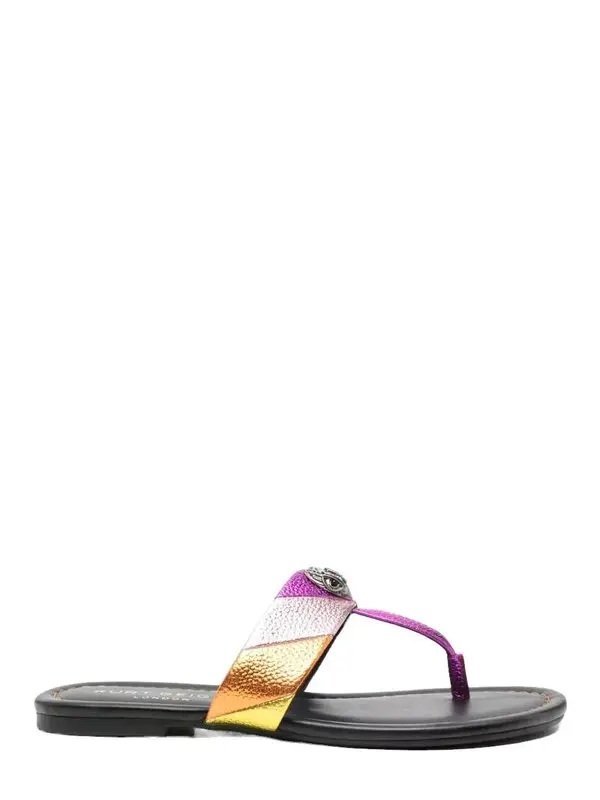 Kurt Geiger Metallic-appliqué Flat Sandals - Purple