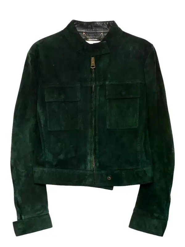 Chloé Suede Biker Jacket - Green
