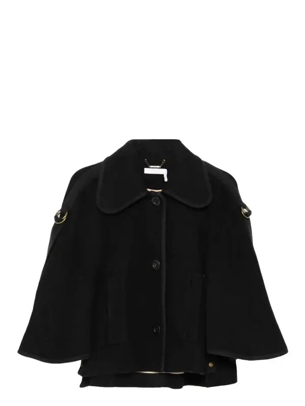Chloé Cape-collar Coat - Black