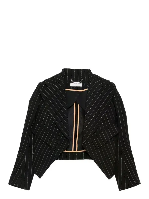 Chloé Pinstripe Cropped Blazer - Black