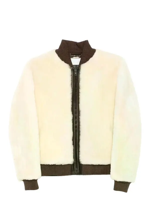 Chloé Leather Bomber Jacket - Neutrals