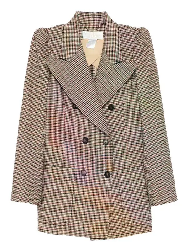Chloé Houndstooth-print Blazer - Neutrals