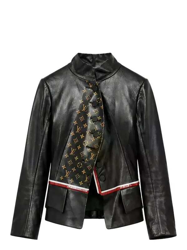 LOUIS VUITTON Monogram Leather Jacket - Black