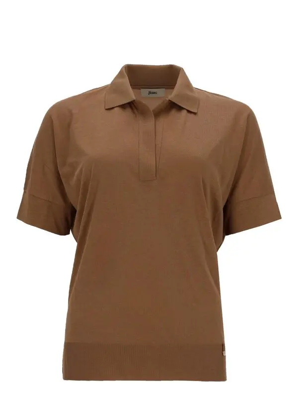 Herno Cotton Blend Polo Shirt - Brown