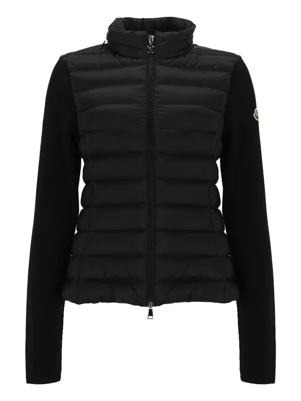 Moncler Wool Padded Cardigan - Black