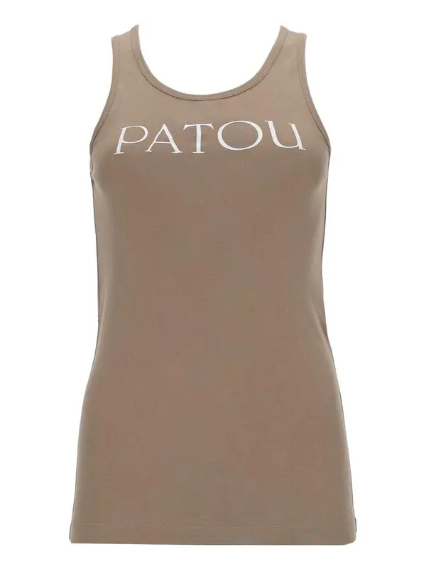 PATOU Logo Print Tank Top - Beige