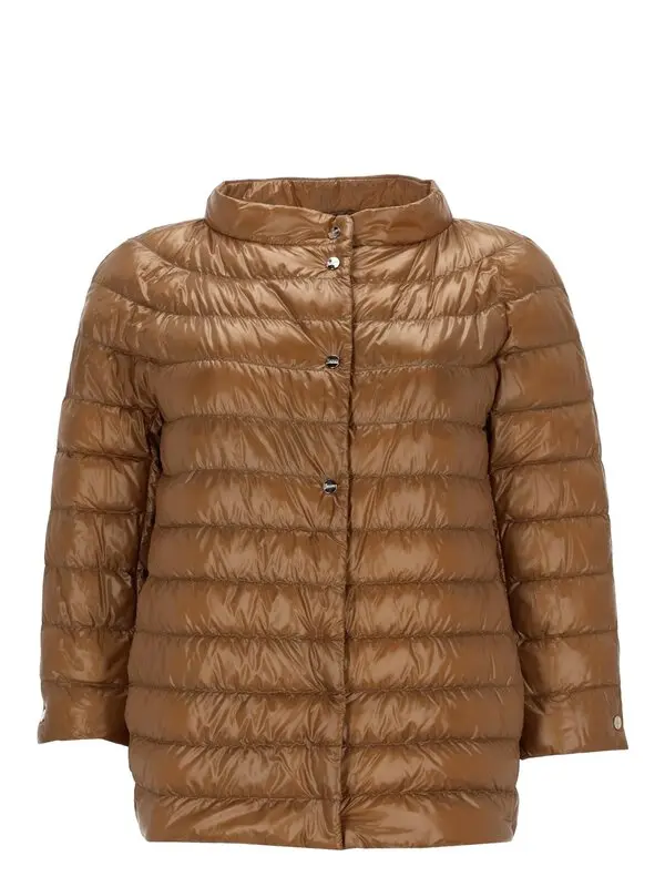 Herno Cropped Padded Jacket - Brown