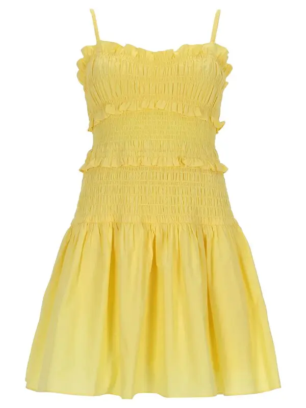 Michael Kors Cotton Mini Dress - Yellow