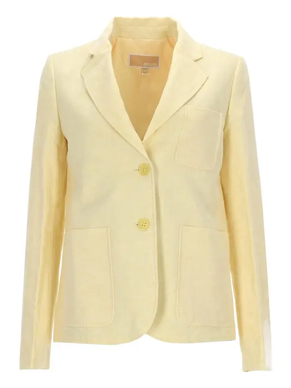 Michael Kors Single-breasted Linen Blazer - Yellow