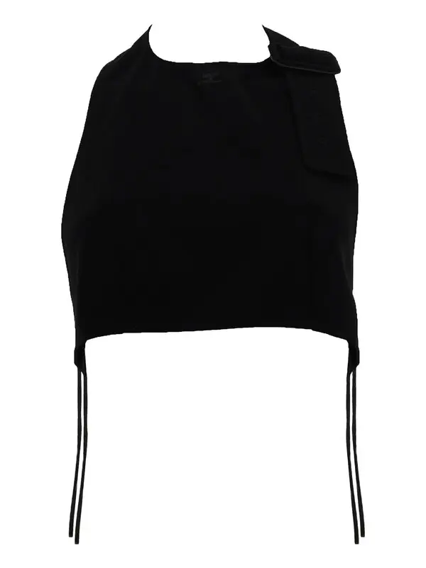 COURREGES Cropped Top With Open Back - Black