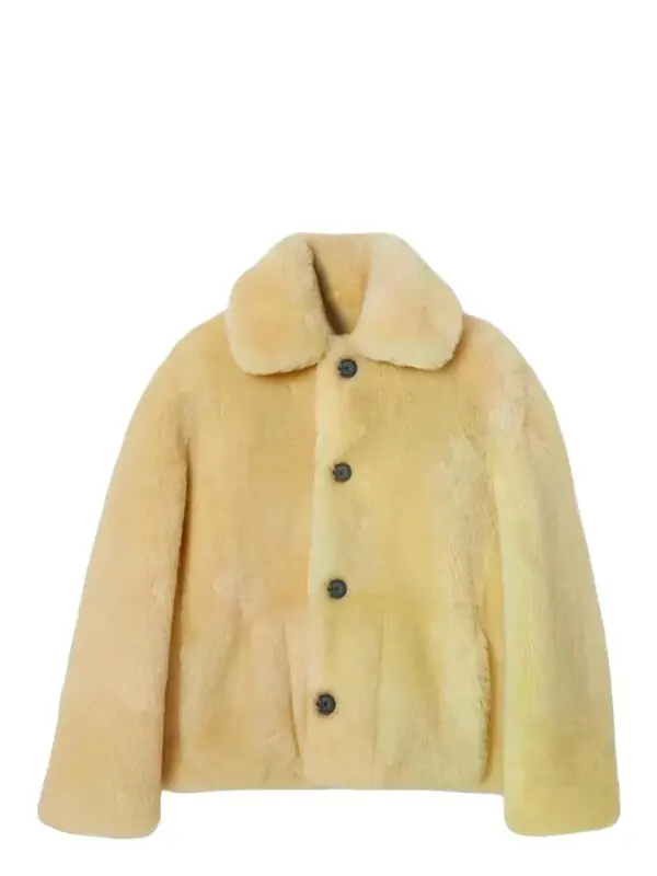 Gucci Buttoned Shearling Jacket - Yellow