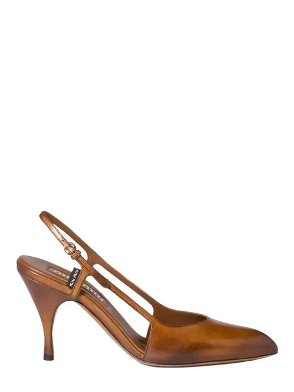 Miu Miu Slingback Strap Sandals - Brown