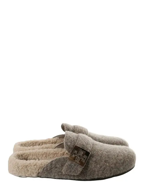 Tory Burch Mellow Shearling Mule - Fog Gray/taupe