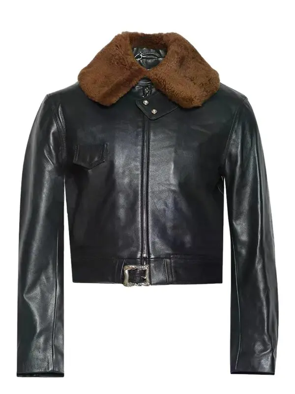 Enfants Riches Déprimés Hotrod Shearling-collar Jacket - Black