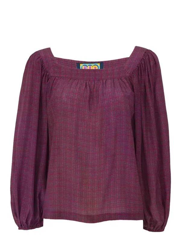 Lhd Bird Street Square-neck Blouse - Red