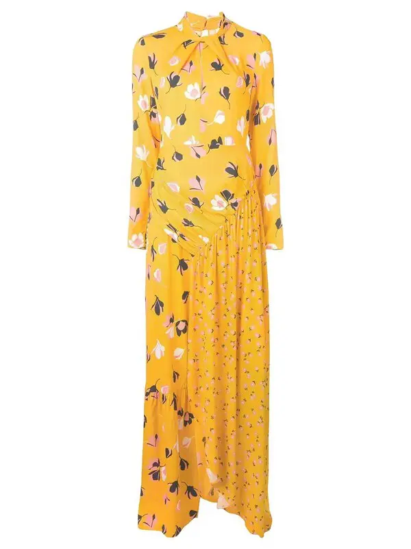 SELF-PORTRAIT Floral Print Maxi Dress - White