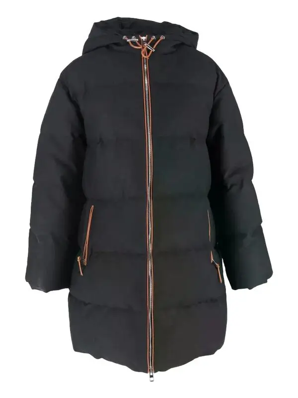Loewe Hooded Zip-up Down Coat - Black
