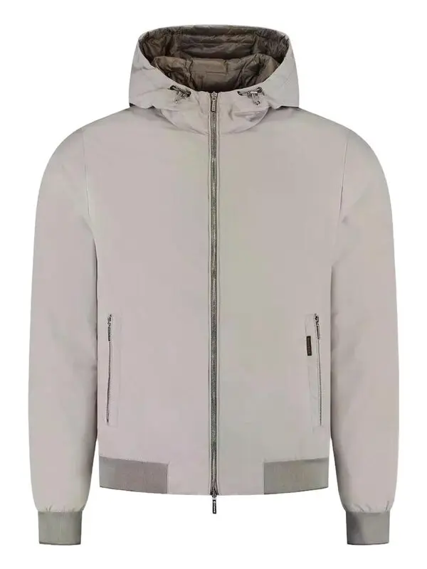 MOORER Zip-up Hooded Jacket - Grey