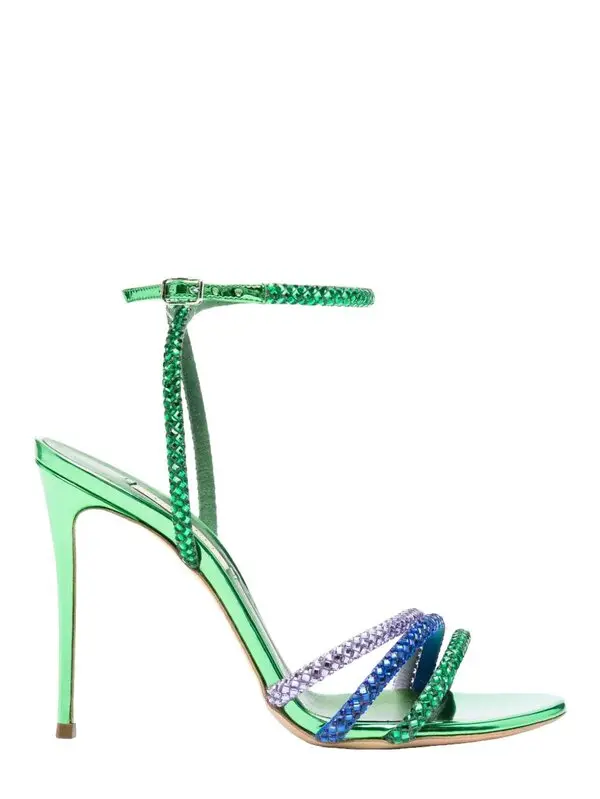 Casadei Blade Embellished Strap Sandals - Green