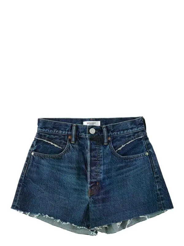 Moussy Vintage Southborough Frayed Hem Shorts - Blue