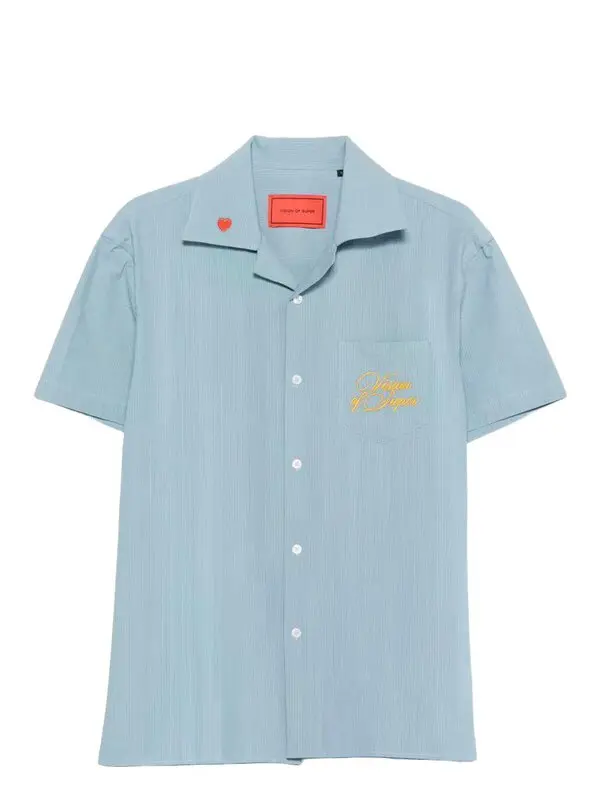 VISION OF SUPER Logo-embroidered Shirt - Blue