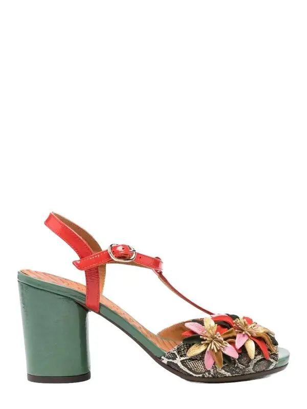 Chie Mihara Uliva Floral Snake-effect Leather Sandals - Brown