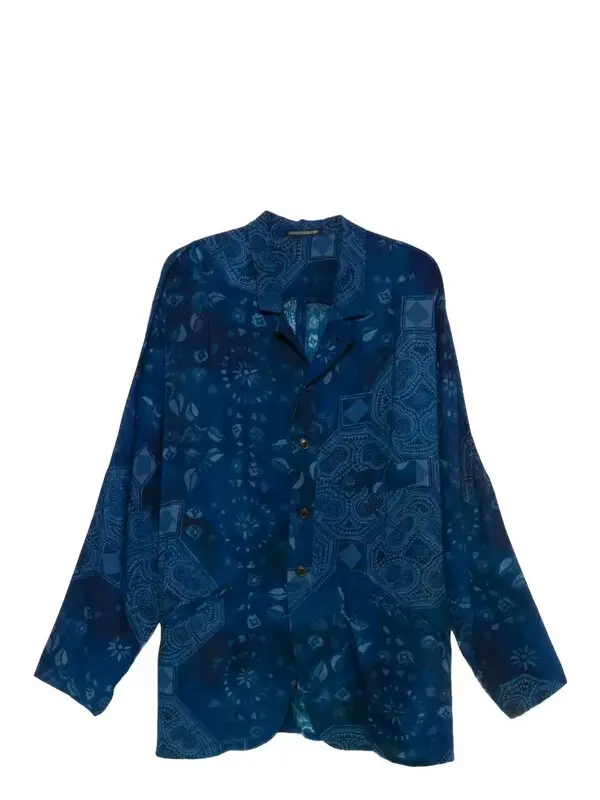 Yohji Yamamoto Printed Button-up Jacket - Blue