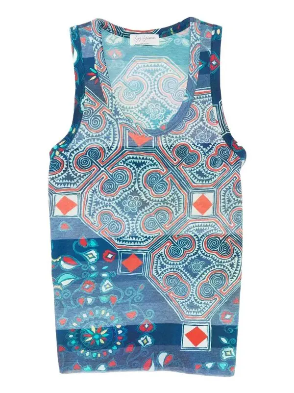 Yohji Yamamoto Sleeveless Scoop-neck Vest - Blue