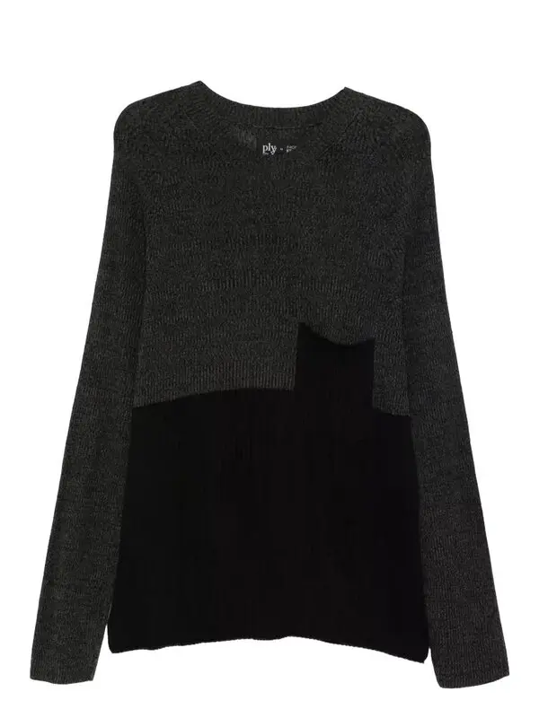 Yohji Yamamoto Colour-block Knit Sweater - Grey
