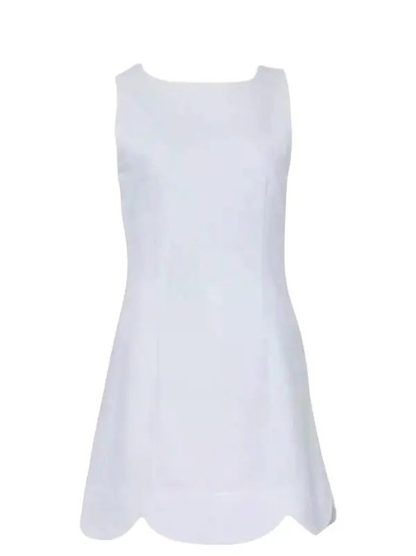 Lisa Marie Fernandez Swiss-dot Scalloped Mini Dress - White