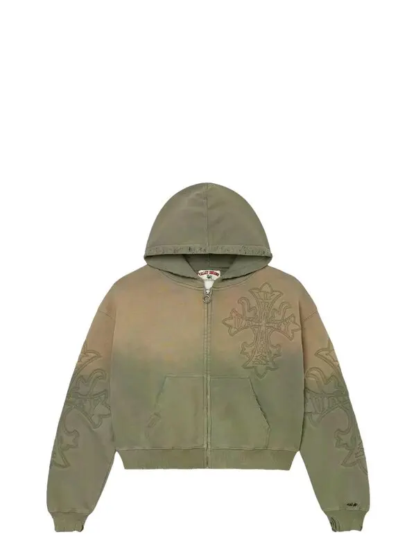VALE FOREVER Carver Cross Zip Hoodie - Green