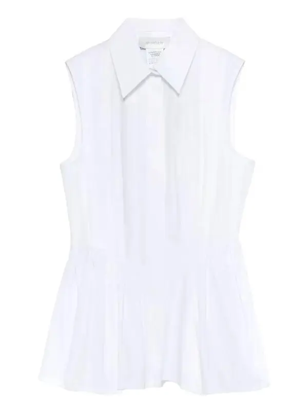 Sportmax Pleated Sleeveless Shirt - White