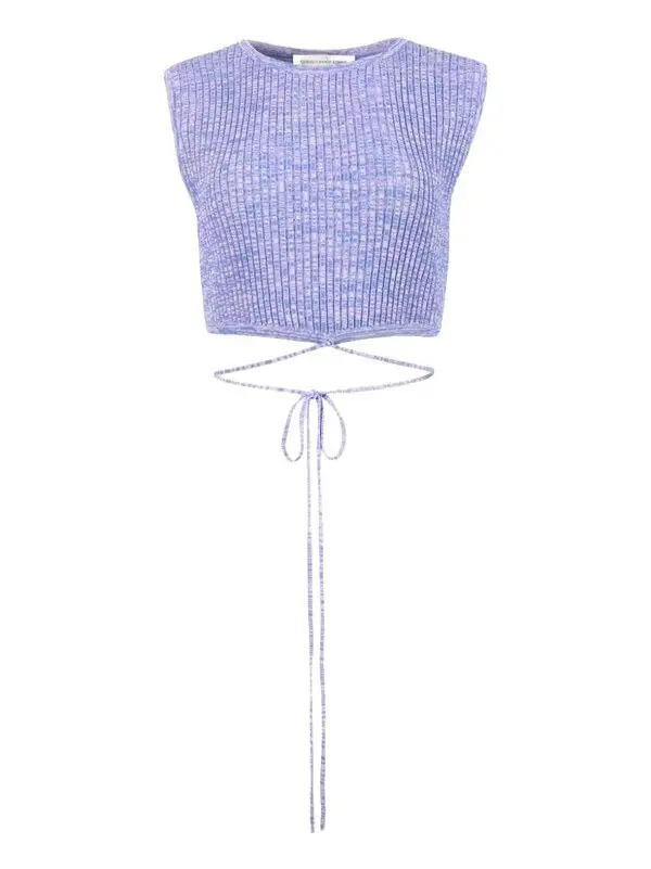 Christopher Esber Sleeveless Knitted Crop Top - Purple