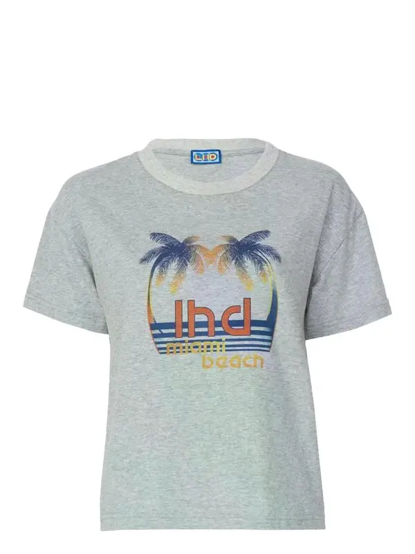 Lhd Palm Print T-shirt - Grey