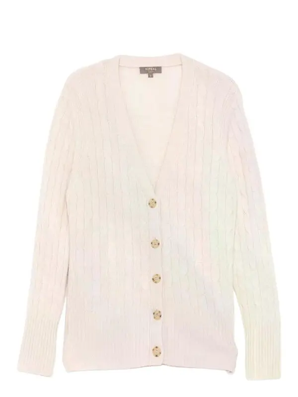 N.peal Cable-knit V-neck Cardigan - Neutrals
