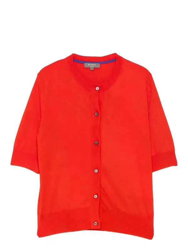 N.peal Short-sleeved Cardigan - Red