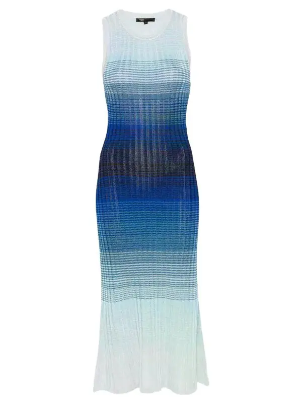 Maje Striped Midi Dress - Blue