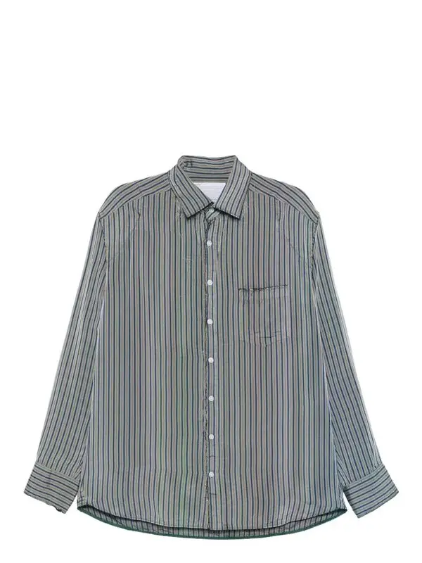 Kolor Striped-pattern Shirt - Grey