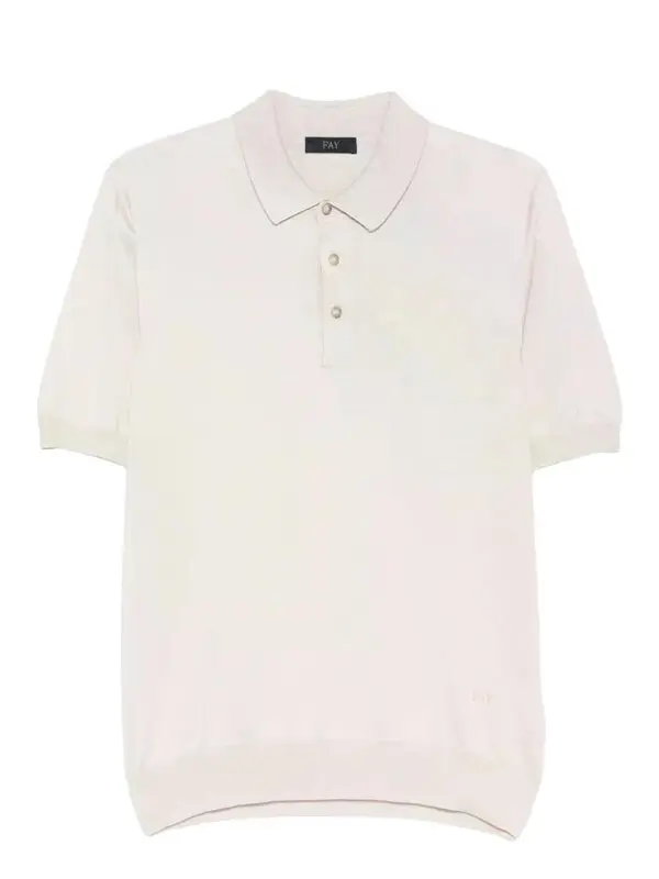 FAY Buttoned Polo Shirt - Neutrals