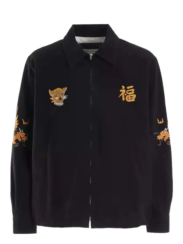 Y’s Embroidered Zip Jacket - Black
