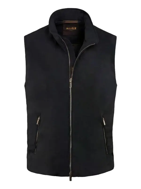 MOORER Zip Virgin Wool Vest - Grey
